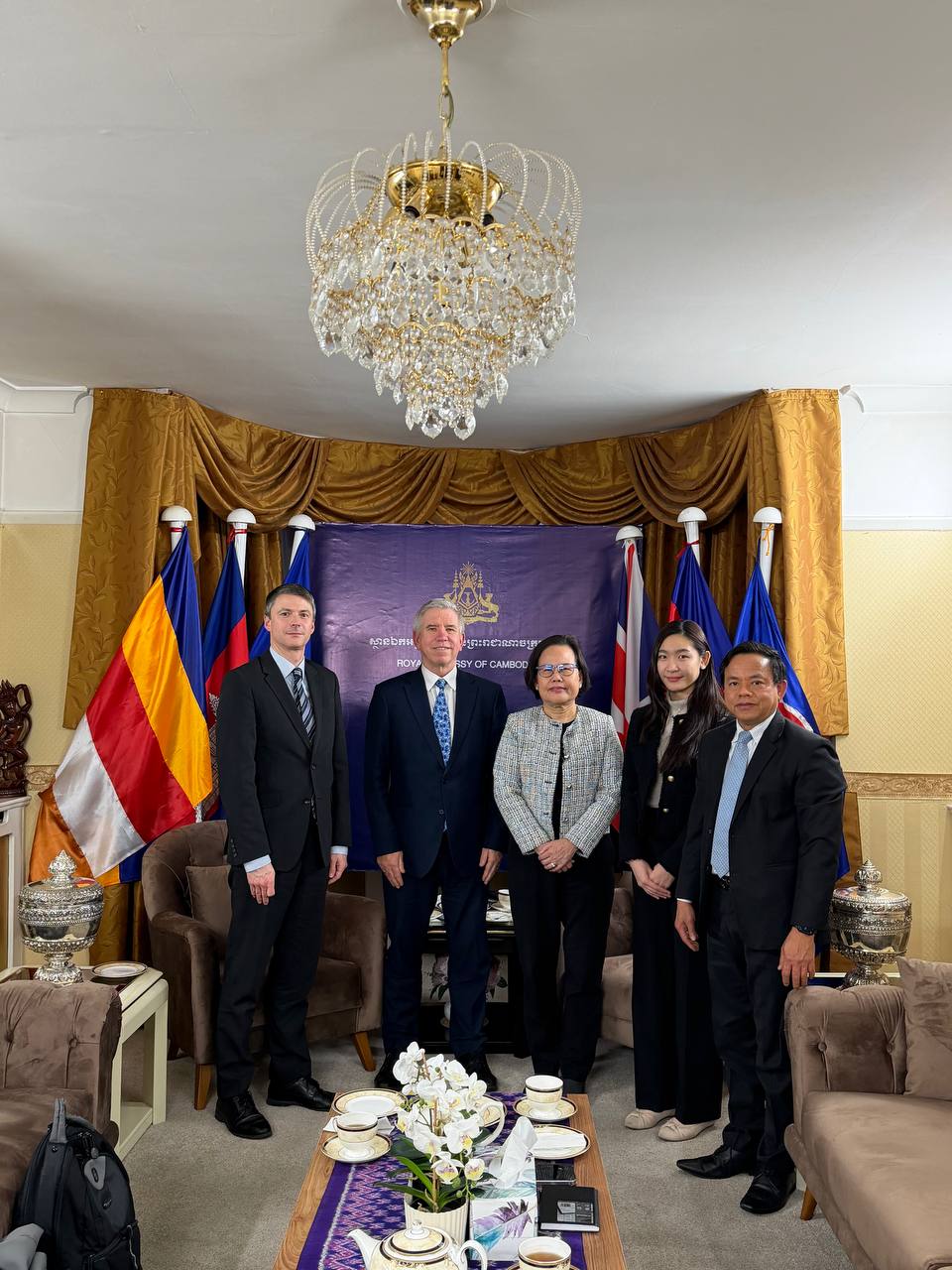 Ambassador Tuot Panha, accompanied by Mr. Hang Sochivin, Commercial ...